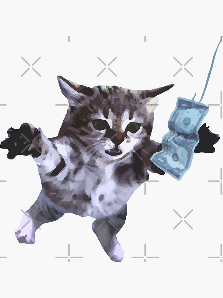"Grunge Cat" Sticker by lowpressures | Redbubble