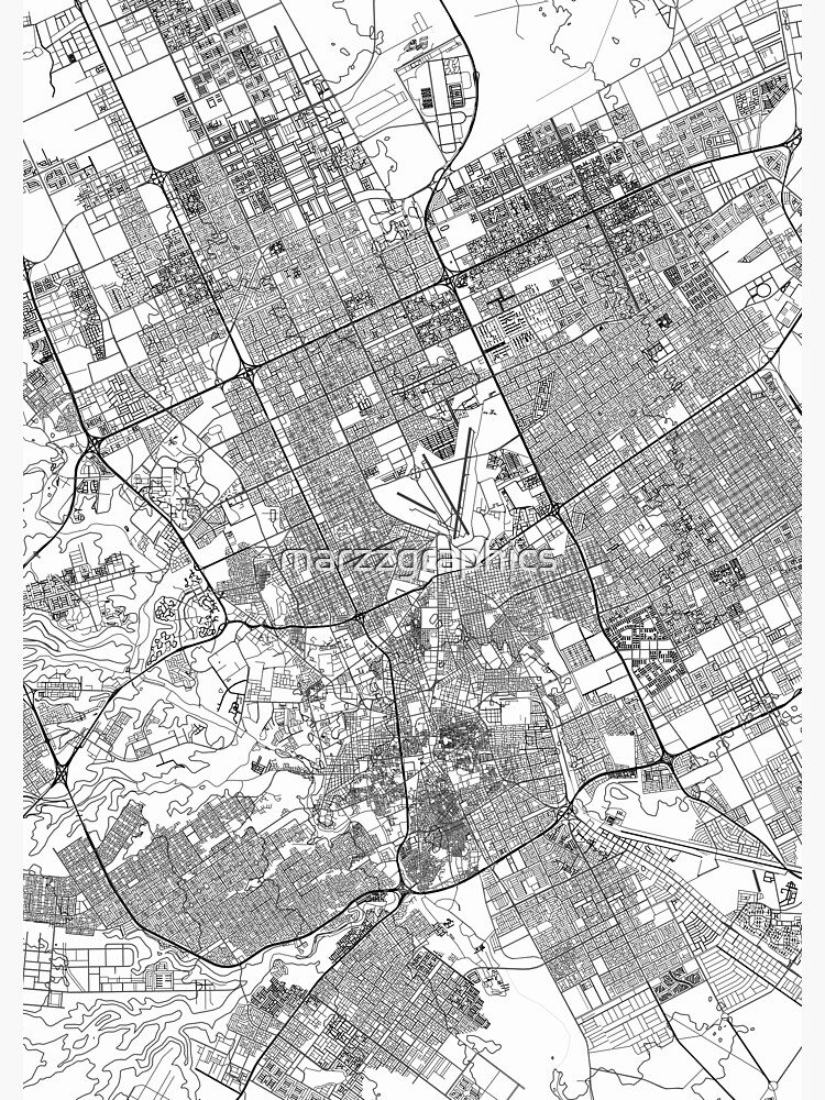 Póster «Mapa de Riyadh arte de la pared del cartel impresión, Arabia ...