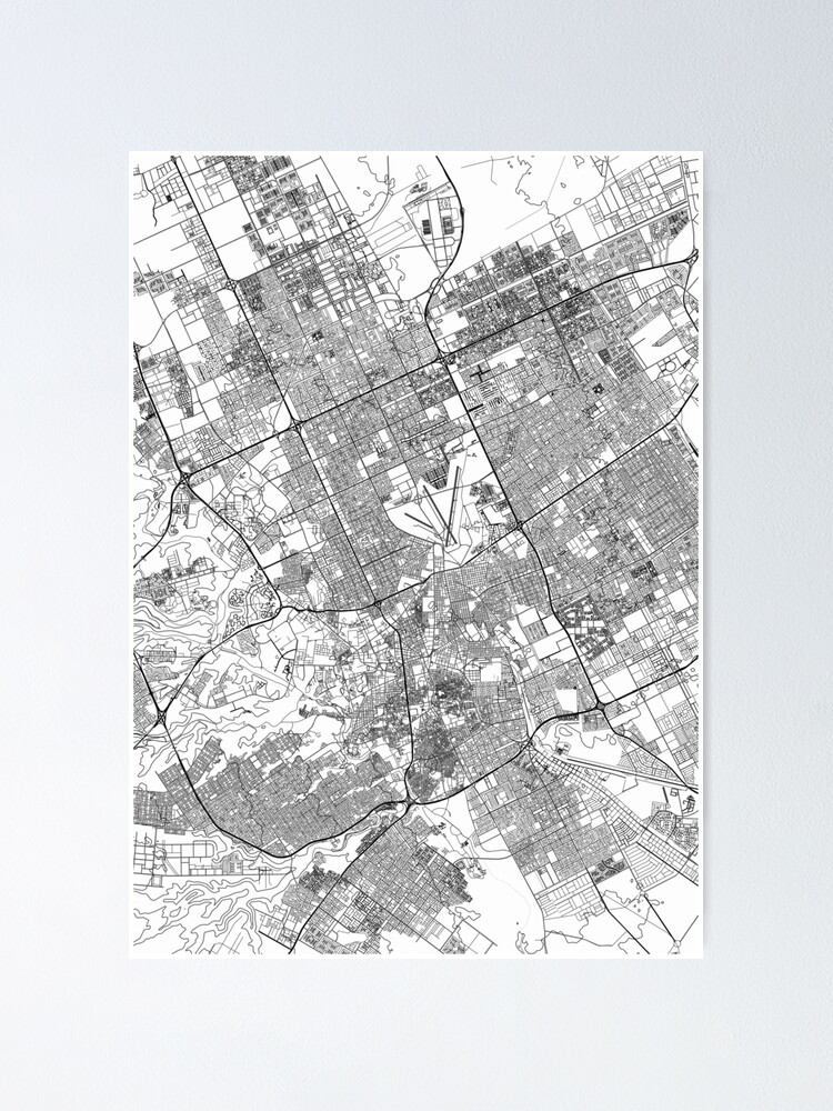 Póster «Mapa de Riyadh arte de la pared del cartel impresión, Arabia ...
