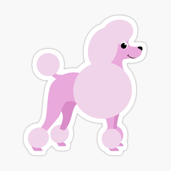 "Cute Pink Poodle" Sticker for Sale by The Sticker Shop | Redbubble