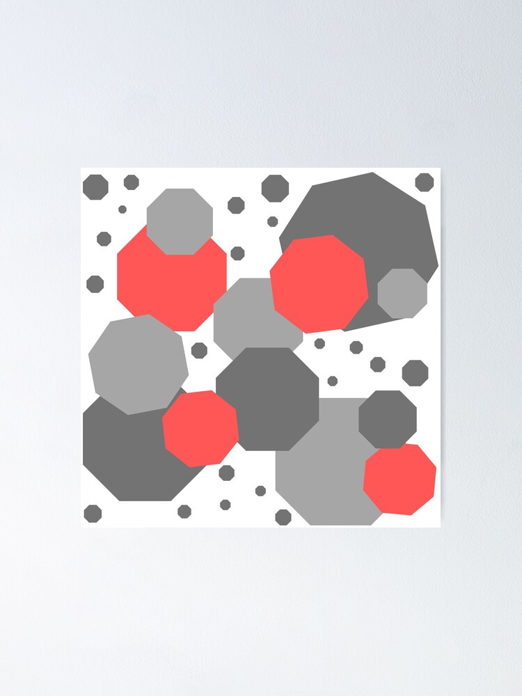 "solid coloured octagon shapes,simple repeating design,red,black,gray ...