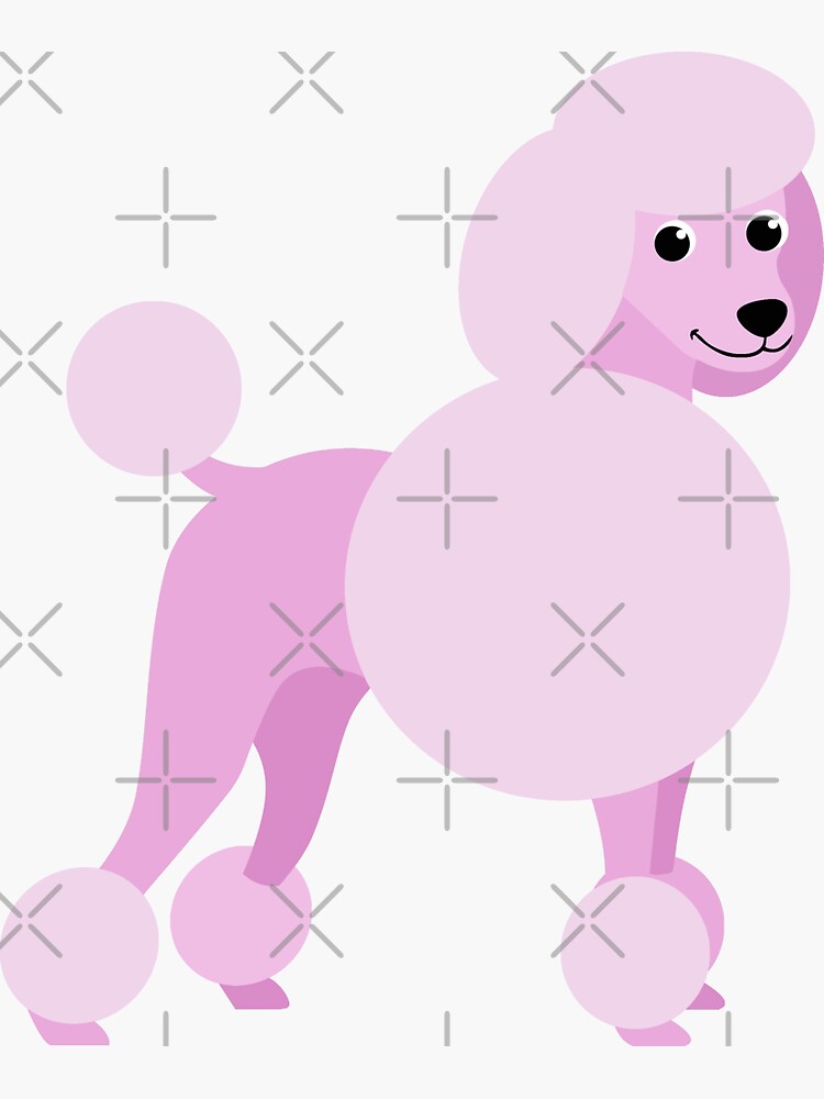"Cute Pink Poodle" Sticker by SatisfiedStckrs | Redbubble