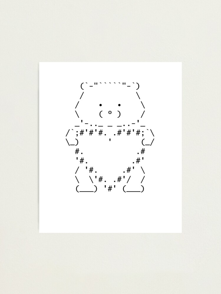"ASCII Bear & Heart" Photographic Print for Sale by TinyStarCluster ...