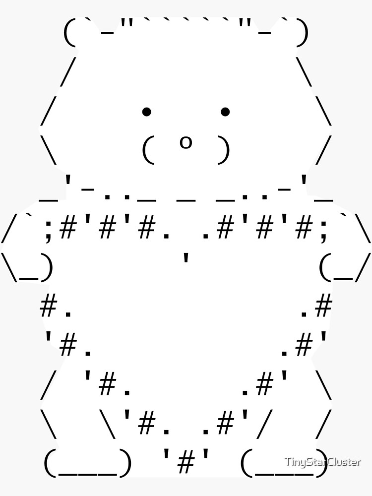 "ASCII Bear & Heart" Sticker for Sale by TinyStarCluster | Redbubble