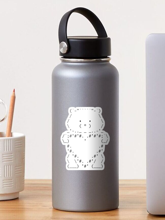 "ASCII Bear & Heart" Sticker for Sale by TinyStarCluster | Redbubble
