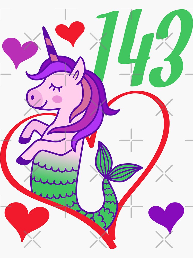 "143 I love You Graphic Design" Sticker for Sale by vintageday | Redbubble