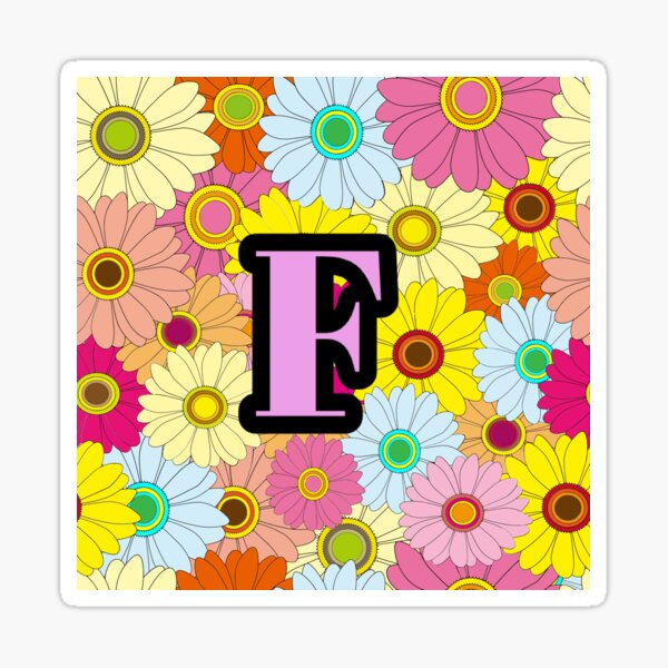 "floral retro 80s letter" Sticker by daisyy-p | Redbubble