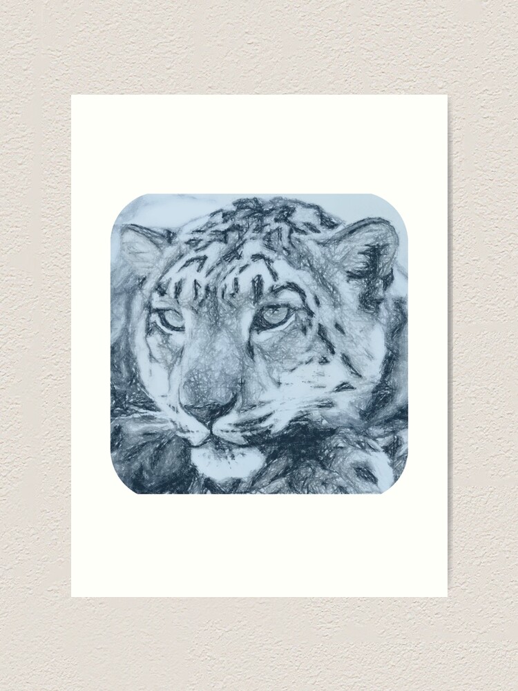 "Snow Leopard Line Drawing, part 2" Art Print for Sale by gehri1tm ...