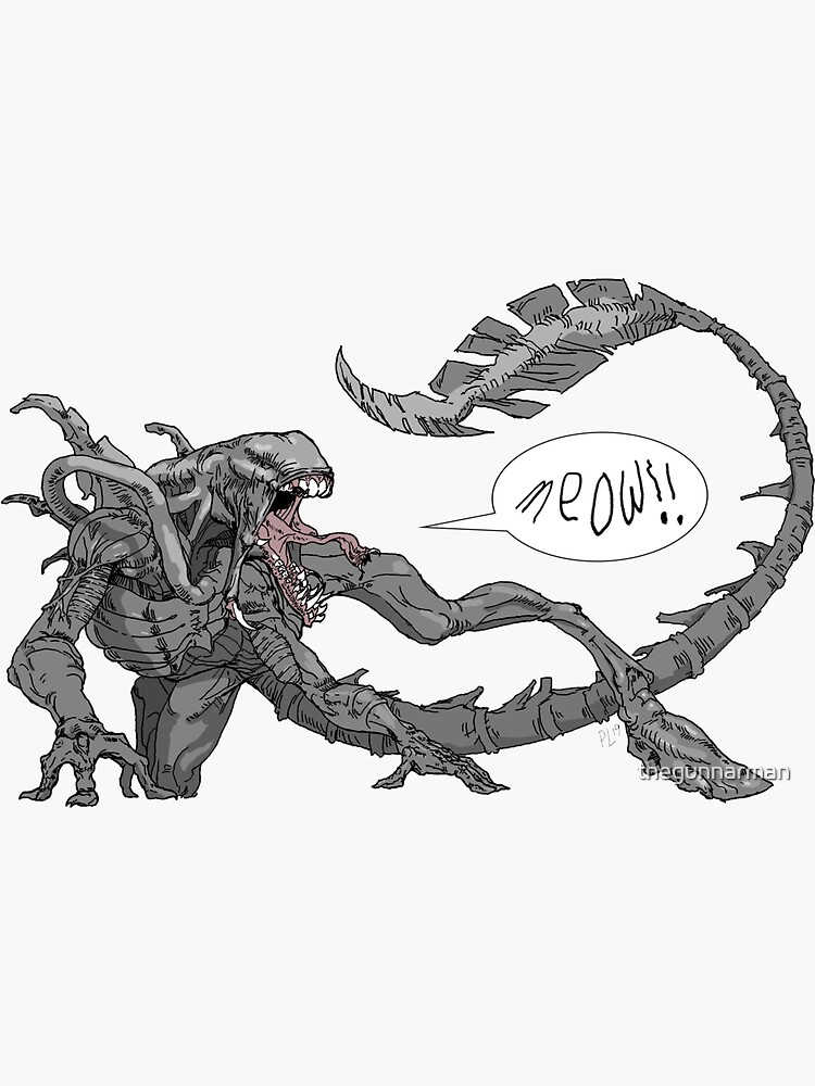 "Angry alien cat" Sticker for Sale by thegunnarman | Redbubble