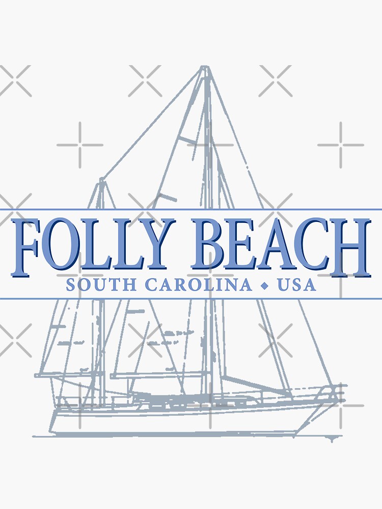 "Folly Beach South Carolina Vacation and Beach Gear" Sticker for Sale ...