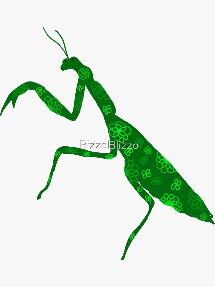 "Praying Mantis " Sticker for Sale by RizzoBlizzo | Redbubble