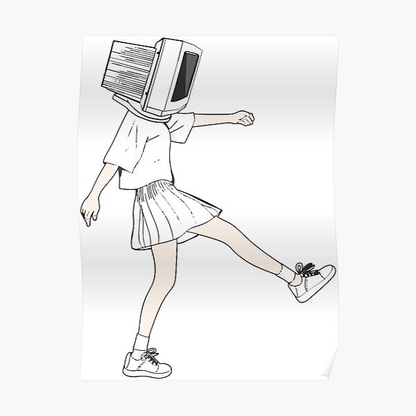 "Coder girl computer head" Poster for Sale by avogel | Redbubble