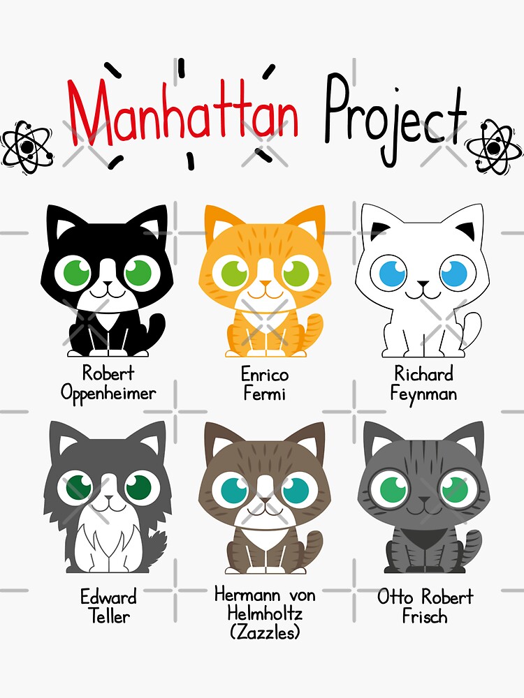 "Manhattan Project Sheldon Cats" Sticker by Vector-Planet | Redbubble