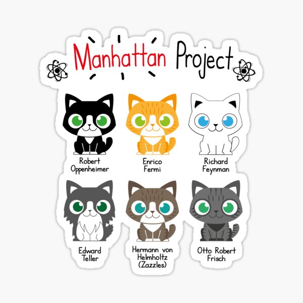 "Manhattan Project Sheldon Cats" Sticker by Vector-Planet | Redbubble
