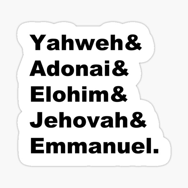 "The Names of God" Sticker for Sale by heroics | Redbubble