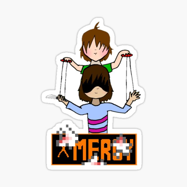 "Chara and Frisk Mercy Button" Sticker by -Pinata-Colada- | Redbubble