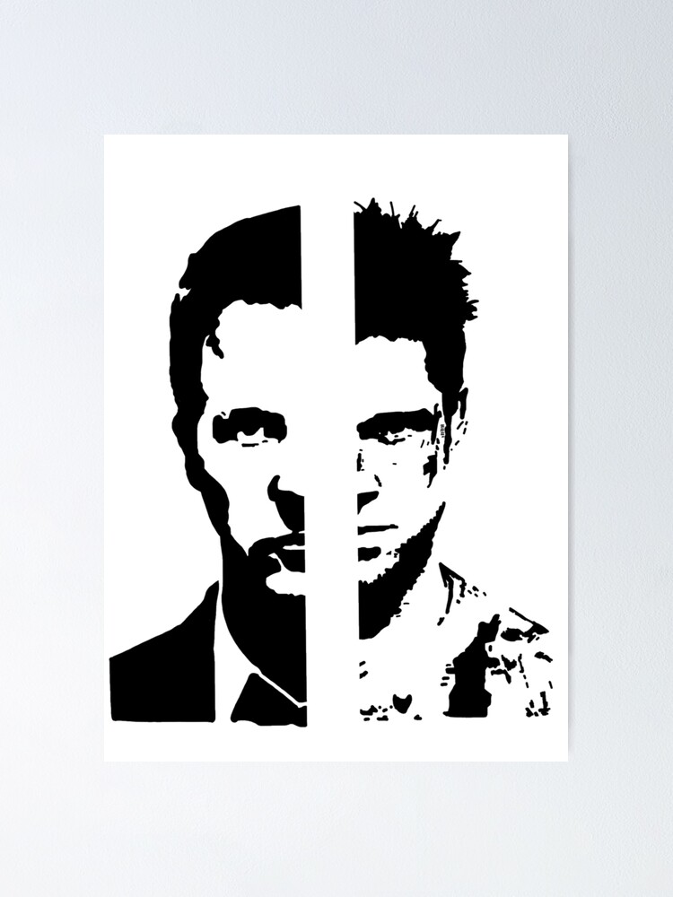"Fight Club - The Two Faces of Tyler Durden " Poster for Sale by ...