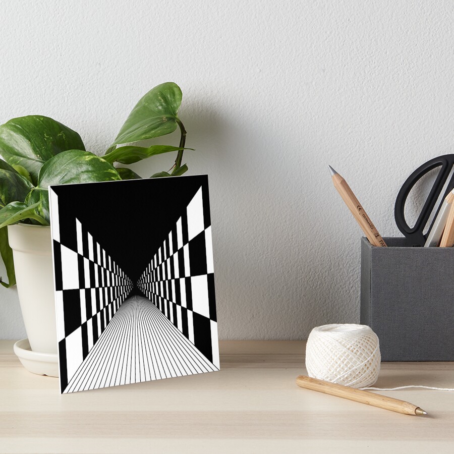 "Asymmetrical black and white line drawing" Art Board Print for Sale by ...