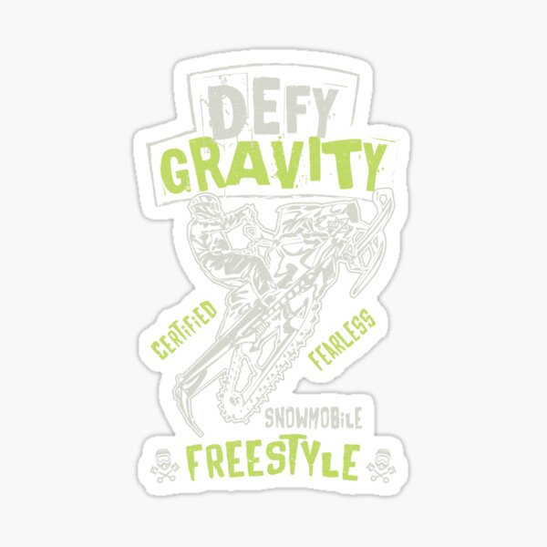 "Snowmobile Riding Defy Gravity" Sticker for Sale by offroadstyles ...