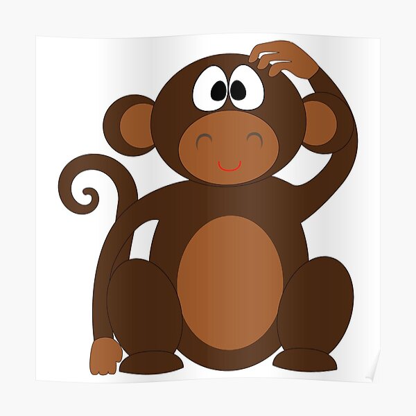 Póster «mono, diseño simple, patrón repetible, amantes de las mascotas ...