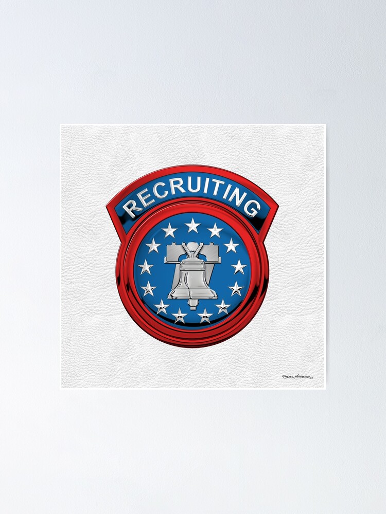 Póster «Comando de reclutamiento del ejército - Insignia USAREC sobre ...