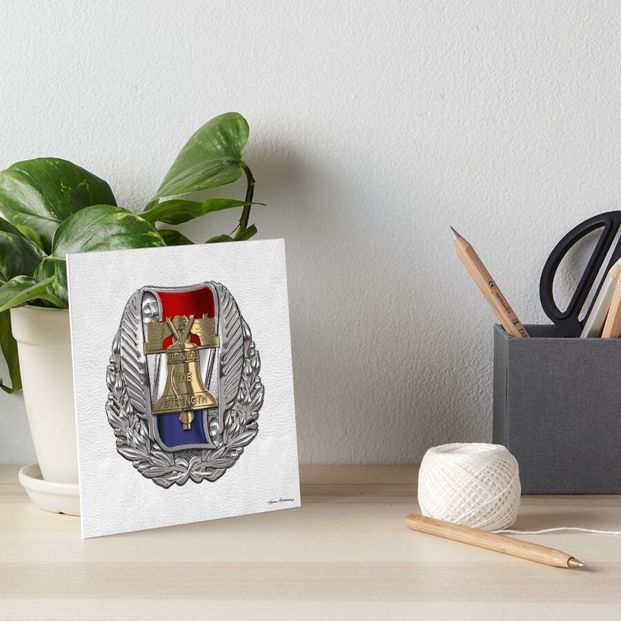 "Army Recruiting Command - USAREC Crest over White Leather" Art Board ...