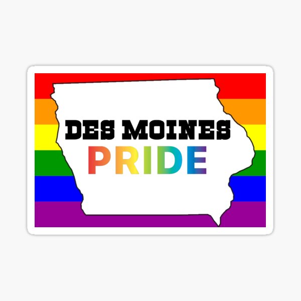 Pegatina «Camisa del orgullo gay de Des Moines - Camisa con la bandera ...