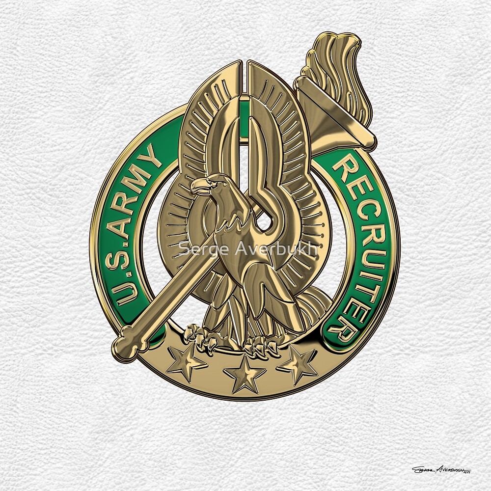 "U.S. Army Recruiter Identification Badge over White Leather" by Serge ...