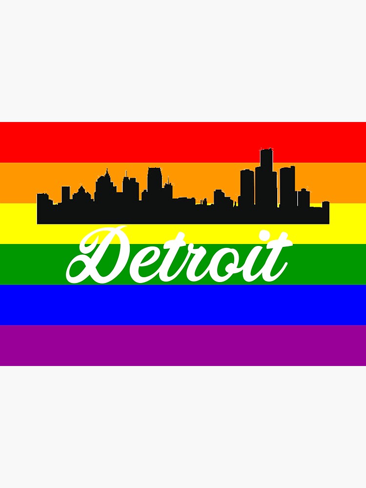 "Detroit Gay Pride Shirt - Detroit LGBT Rainbow Flag Shirt - Detroit ...