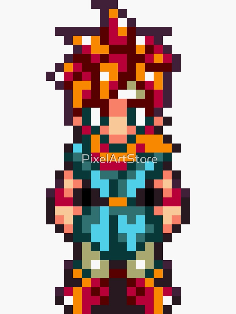 "Crono - Chrono Trigger" Sticker for Sale by PixelArtStore | Redbubble