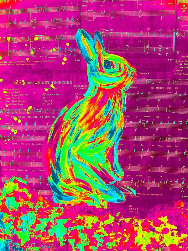 "Rabbit, rabbits, purple rabbit, purple design, bright rabbit, bright ...