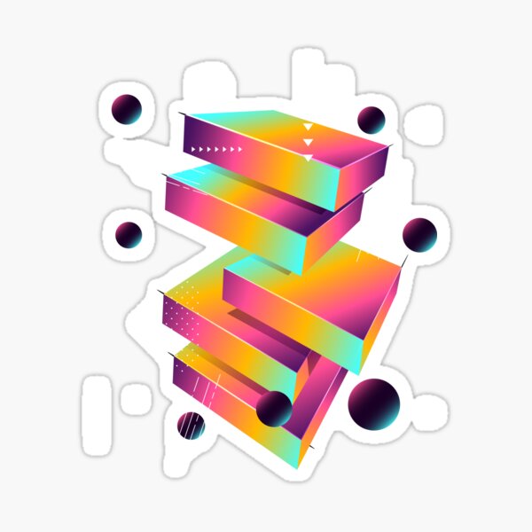 "3d abstract art" Sticker for Sale by hypnotzd | Redbubble