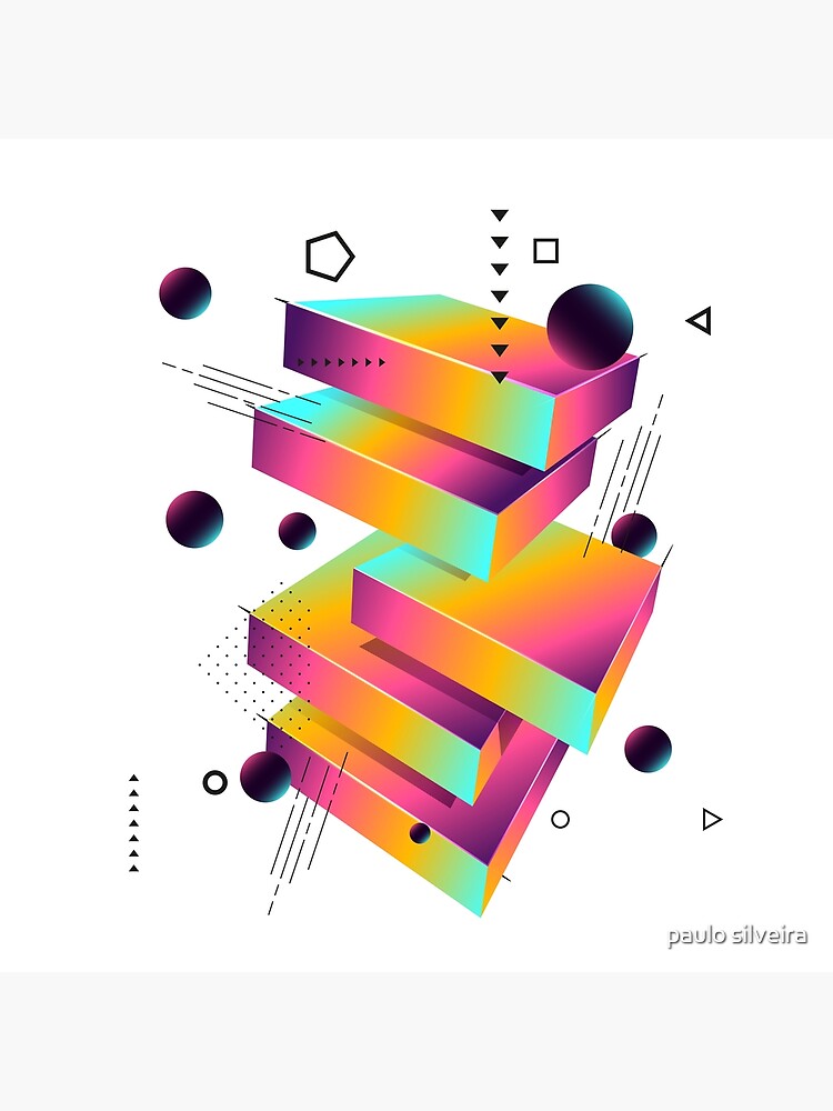 "Geometric 3d abstract art " Poster for Sale by hypnotzd | Redbubble