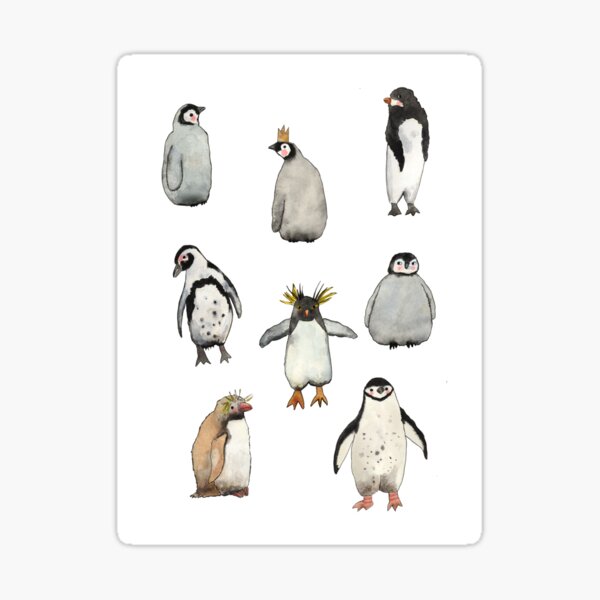 "Penguin gang" Sticker for Sale by tinavandijk | Redbubble