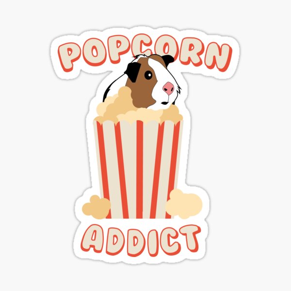 "Popcorn Addict Guinea Pig" Sticker for Sale by huxdesigns | Redbubble