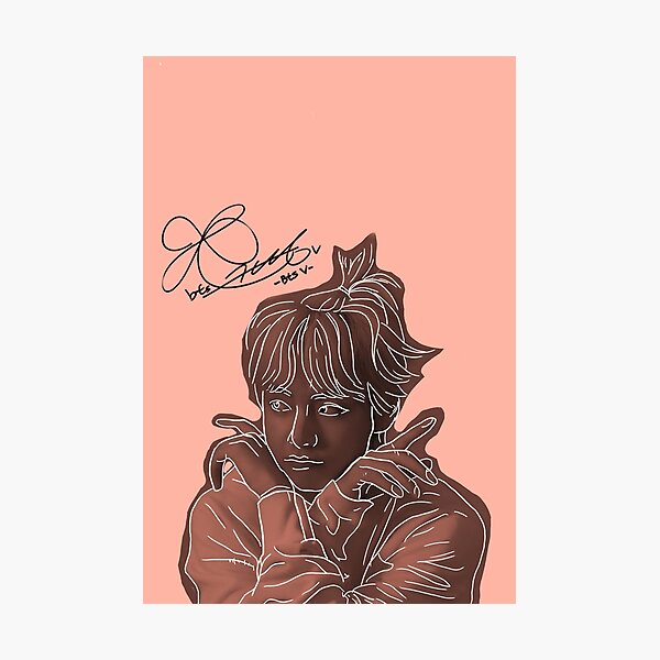 "[SIGNATURE] BTS Taehyung Lineart" Photographic Print for Sale by ...