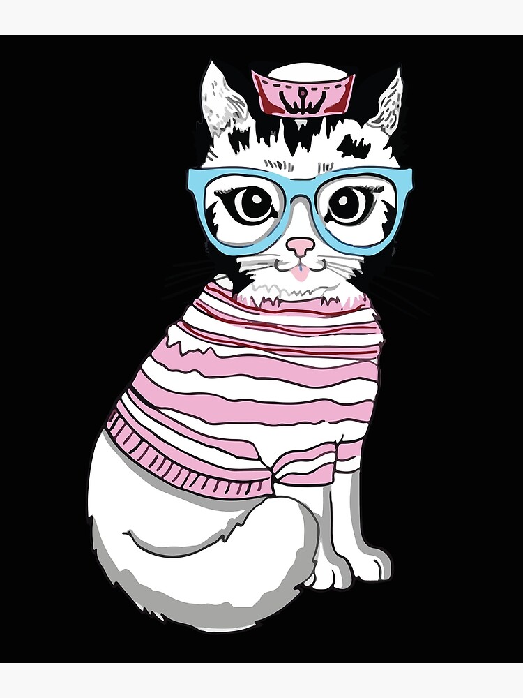 "cool funny nerd cat" Poster for Sale by eiwo87 | Redbubble