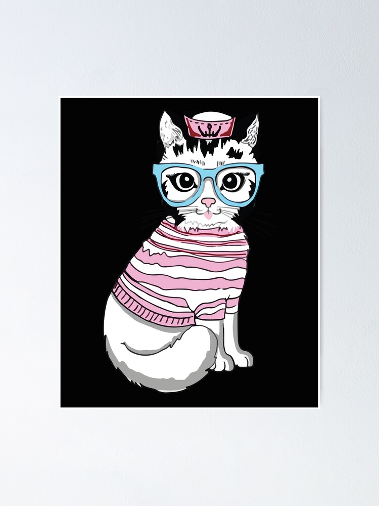 "cool funny nerd cat" Poster for Sale by eiwo87 | Redbubble