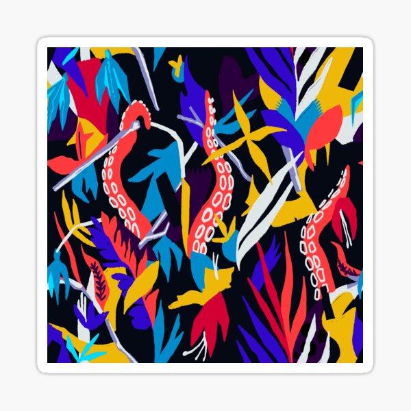 "Tropical Octopus" Sticker for Sale by FrederickJay | Redbubble