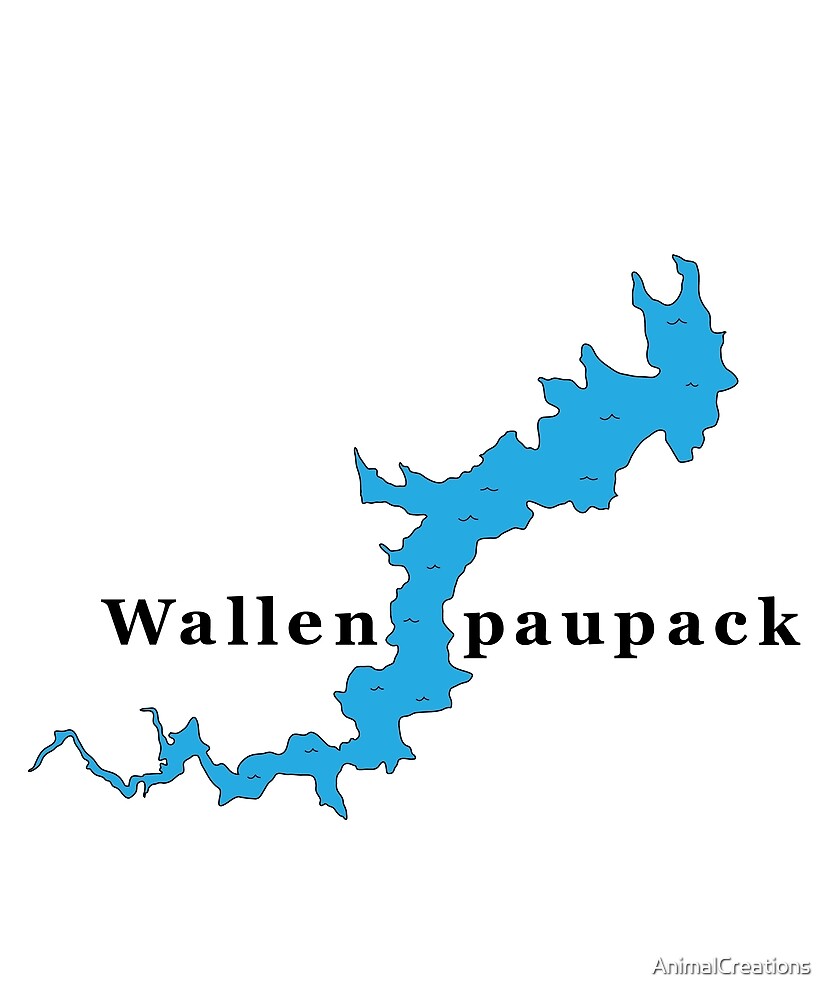 "Lake Wallenpaupack Pennsylvania map" by AnimalCreations | Redbubble