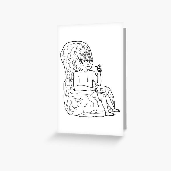 "Wojak on the Brain Throne" Greeting Card for Sale by muwumbe | Redbubble