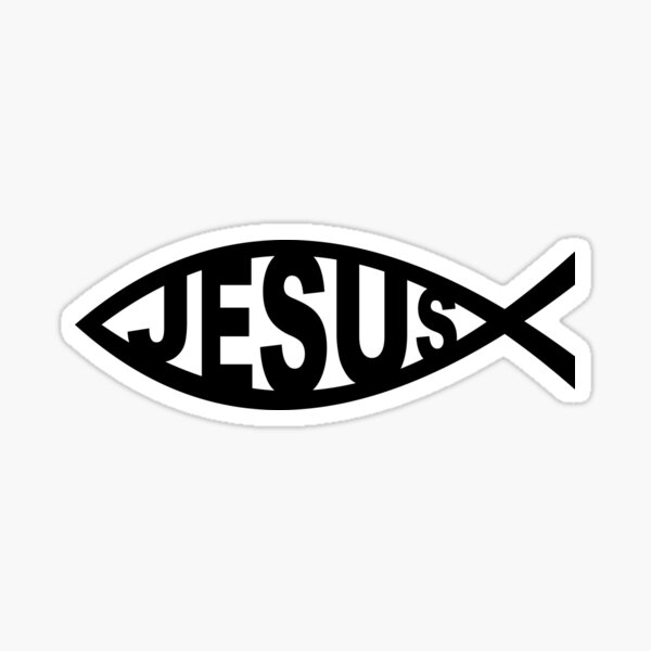 "jesus fish symbol" Sticker for Sale by tony4urban | Redbubble