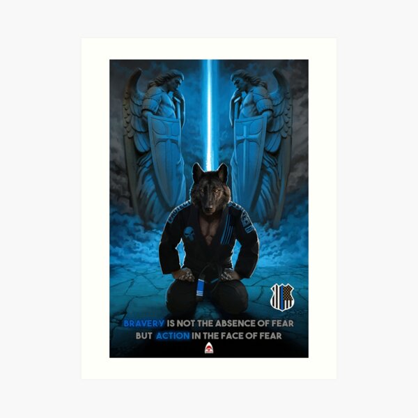 "Blue Line Wolf" Art Print by groundshark | Redbubble