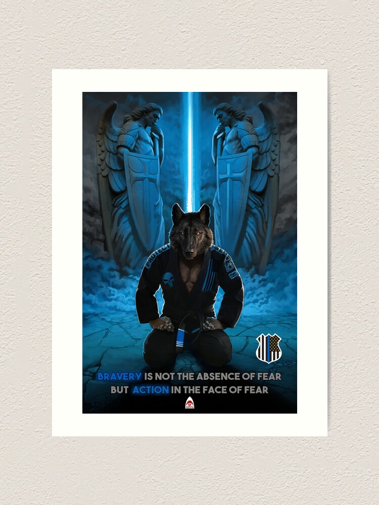 "Blue Line Wolf" Art Print by groundshark | Redbubble