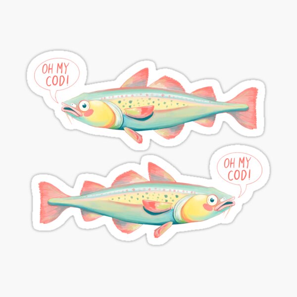 "Oh My Cod!" Sticker for Sale by RachelNutkins | Redbubble