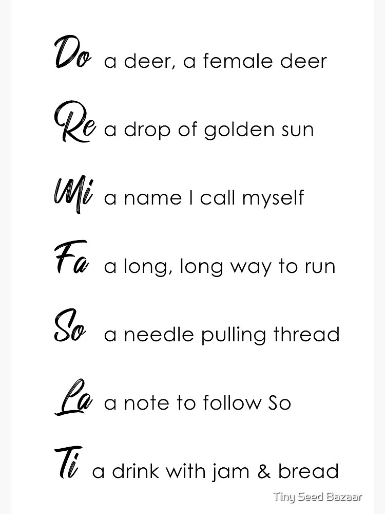 "Do Re Mi, The sound of Music, Song Lyric" Poster for Sale by Tinyseed ...