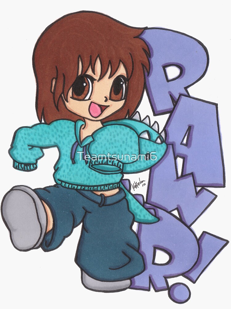 "RAWR!" Sticker for Sale by Teamtsunami6 | Redbubble