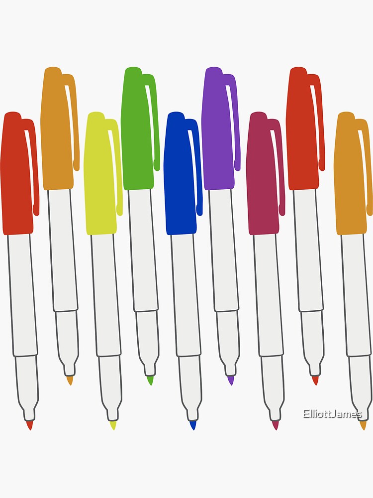 "Permanent Marker Rainbow" Sticker for Sale by ElliottJames | Redbubble
