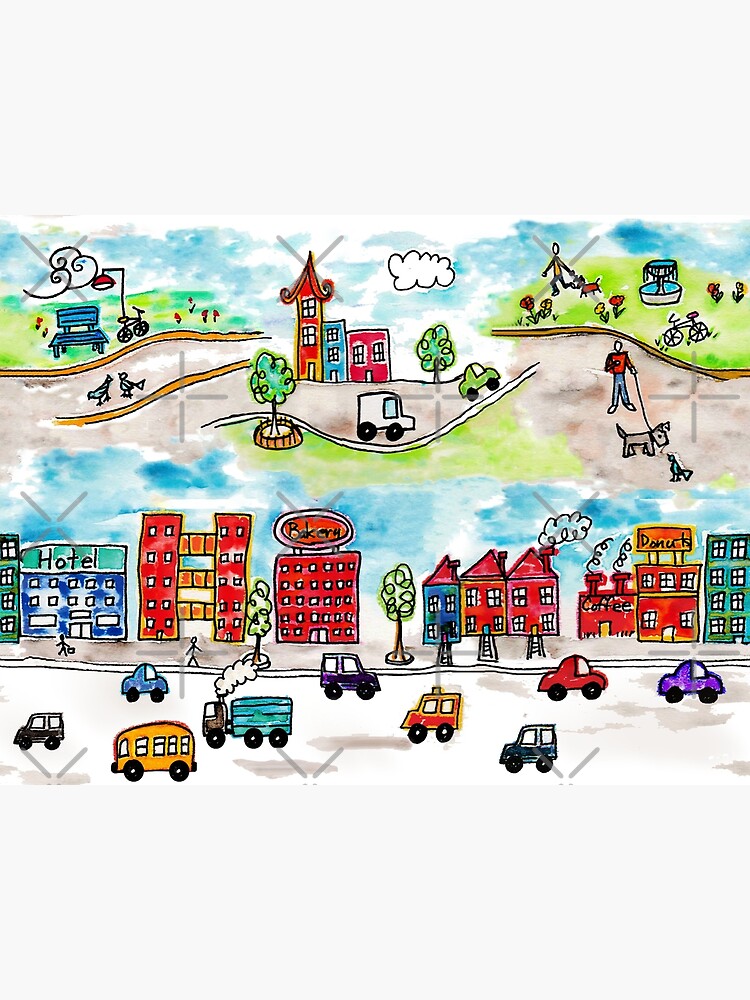 "My Town" Poster for Sale by TomokoVasquez | Redbubble
