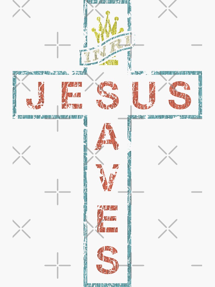"Jesus Saves Cross Sign" Sticker for Sale by jacobcdietz | Redbubble
